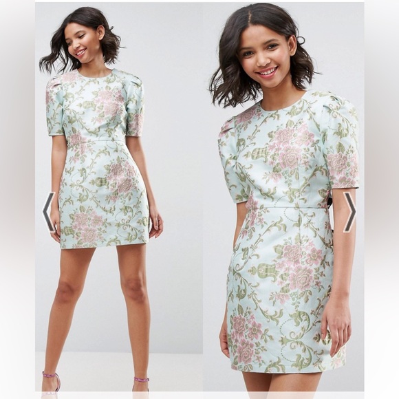ASOS | Dresses | Like New Asos Premium Tie Back Mini Dress In Floral ...